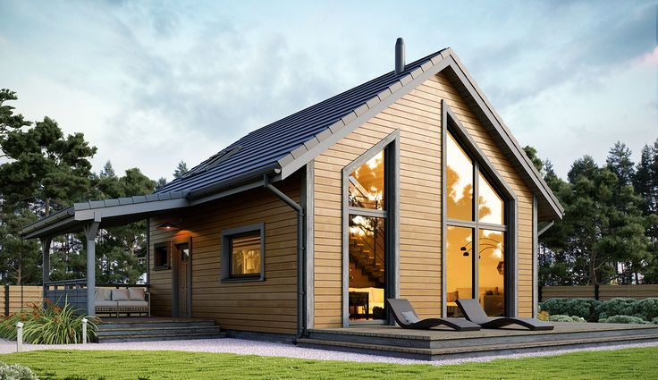 Projekt domu Erna 3 drewniana 68,33 m² - EXTRADOM