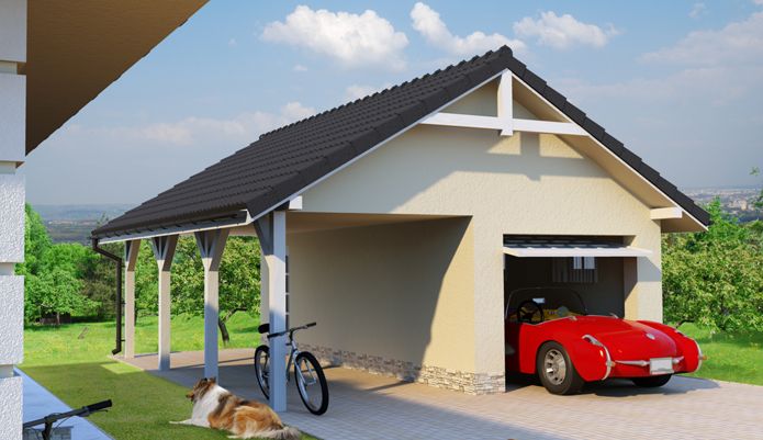 Projekt garażu Garaż G51 49,15 m² - EXTRADOM