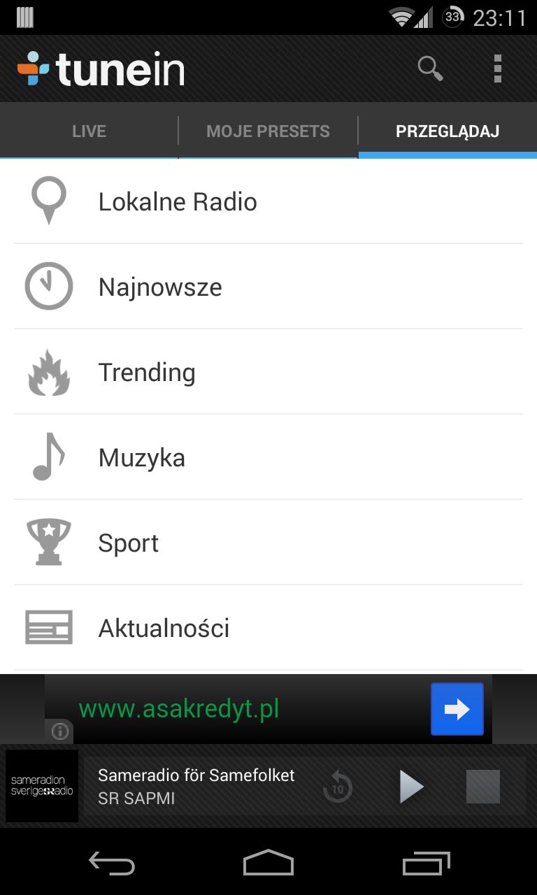 TuneIn Radio 38.7 (Android) - dobreprogramy