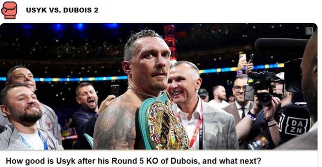 "Prawdziwy majstersztyk". Media piszą o tym, co Usyk zrobił Dubois