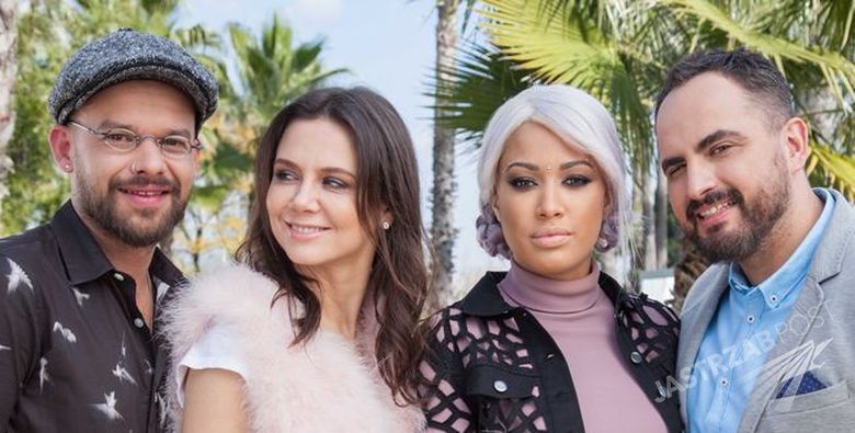 Kinga Rusin w kamizelce, Patricia Kazadi w siwej peruce, a Michał Piróg ...