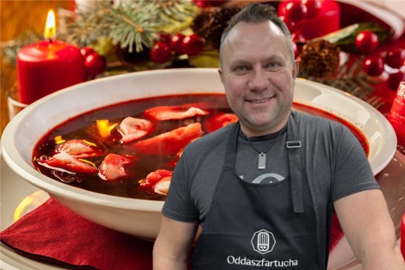 Tomasz Strzelczyk dodaje do barszczu nietypowy składnik. Wydobywa ...