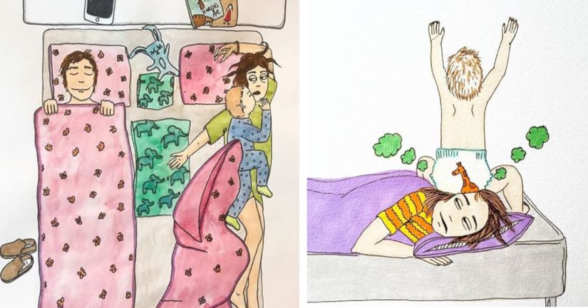 Spanie Z Dziećmi 17 Mega Zabawnych Ilustracji Mega Mamy