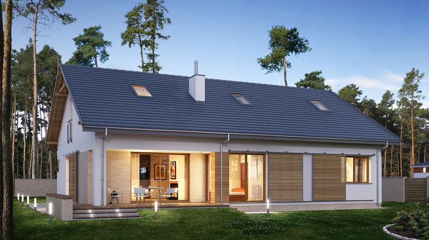 Projekt domu E-171a 110,90 m² - koszt budowy - EXTRADOM