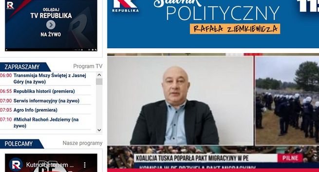 TV Republika przyciąga internautów na półtorej godziny. Liderem TVN24 przed Polsat News