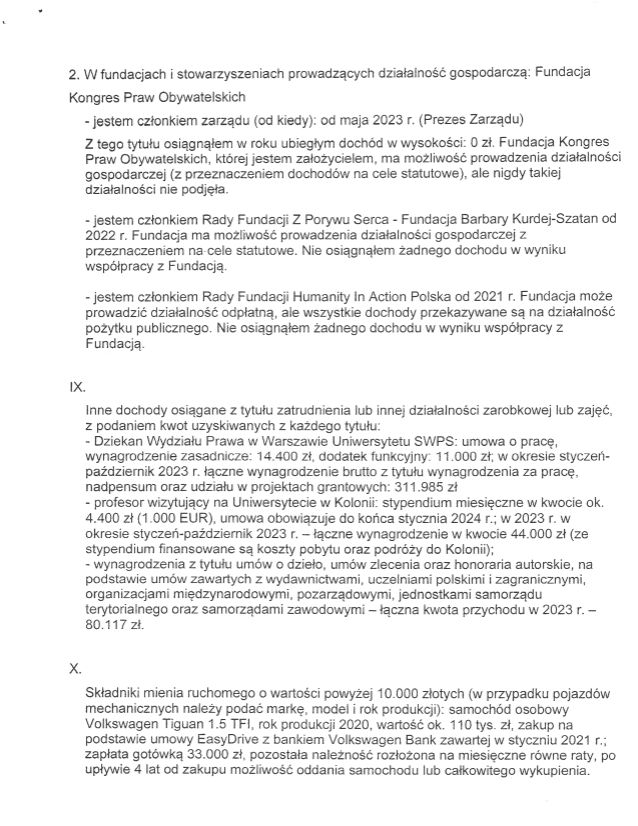 Jest oświadczenie majątkowe Adama Bodnara - WP Wiadomości