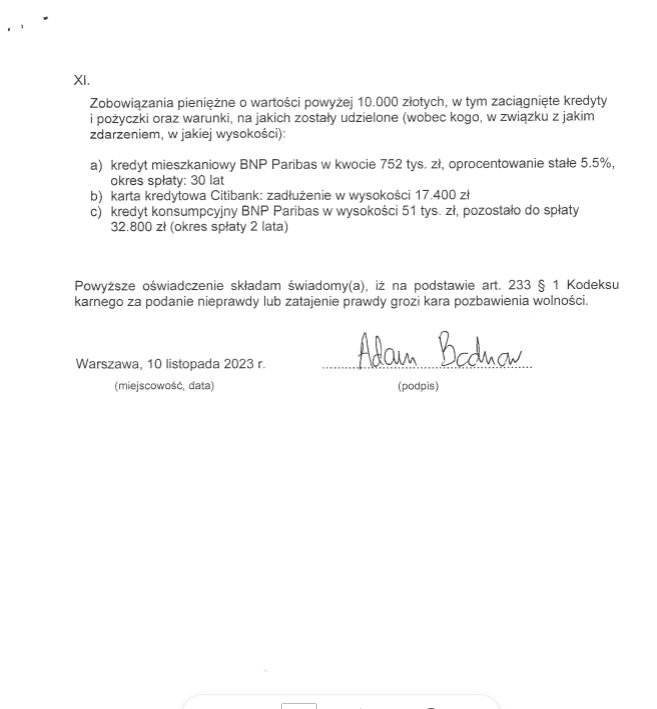 Jest oświadczenie majątkowe Adama Bodnara - WP Wiadomości