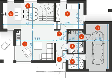 Projekt domu Prosty 1A 140 m² - koszt budowy - EXTRADOM