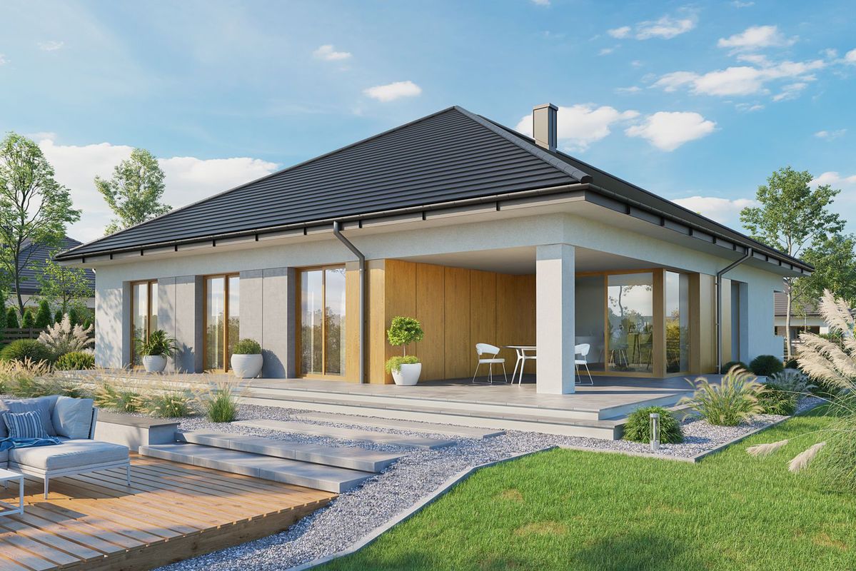 Projekt domu Domena 132 B1 124,40 m² - koszt budowy - EXTRADOM